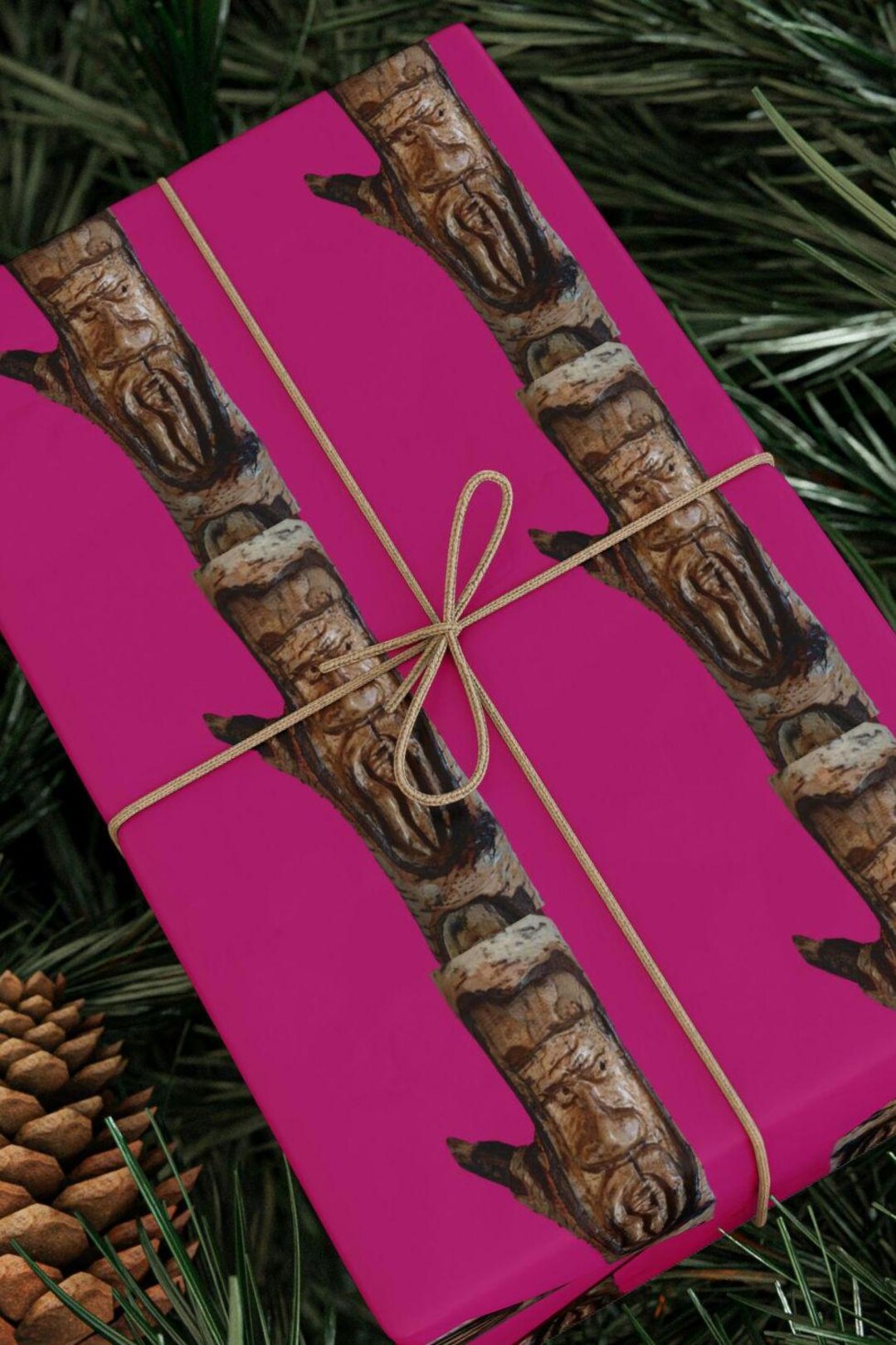 Wrapping Paper, Pink, Willy the Weirdass Woodspirit Gift Wrap, Unique ...