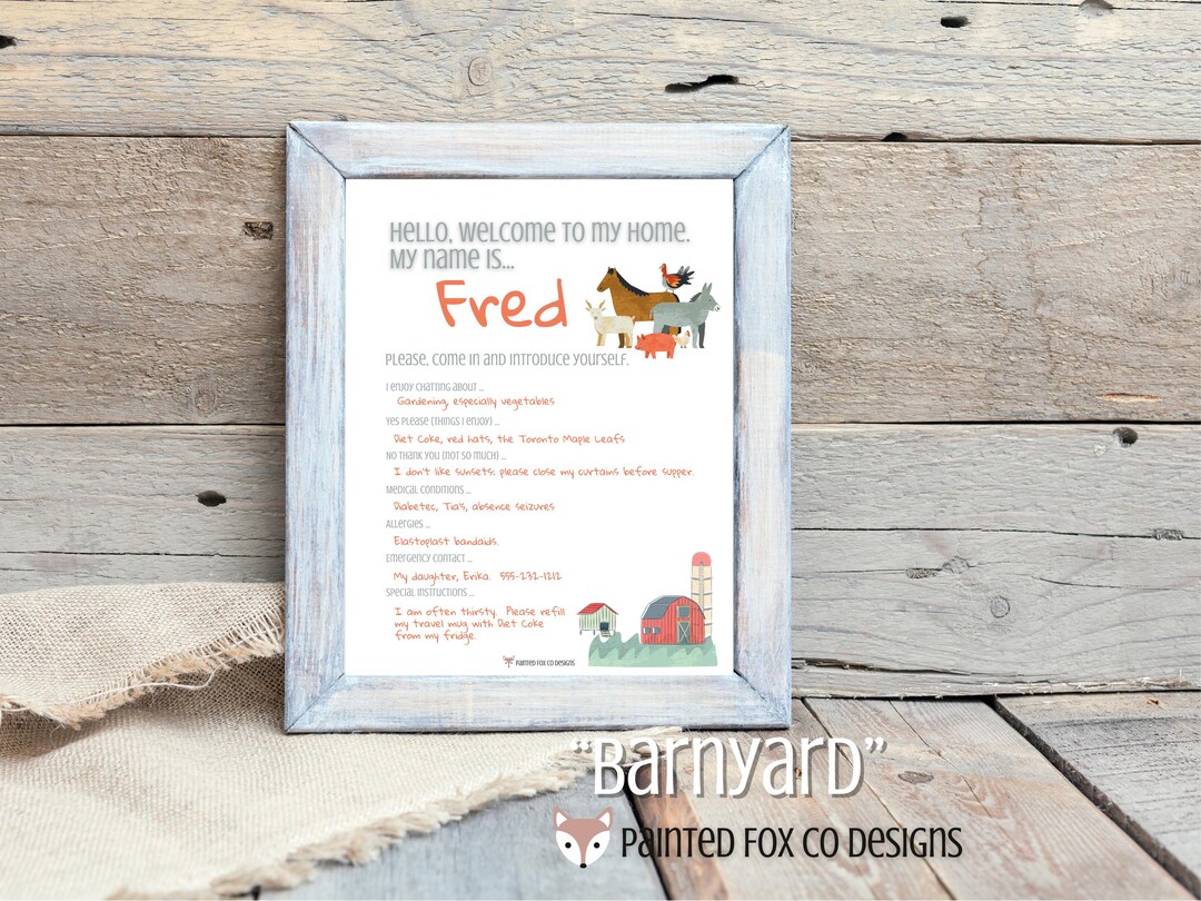 Personalized Care Sign – Quick Access to Medical & Personal Details for ...