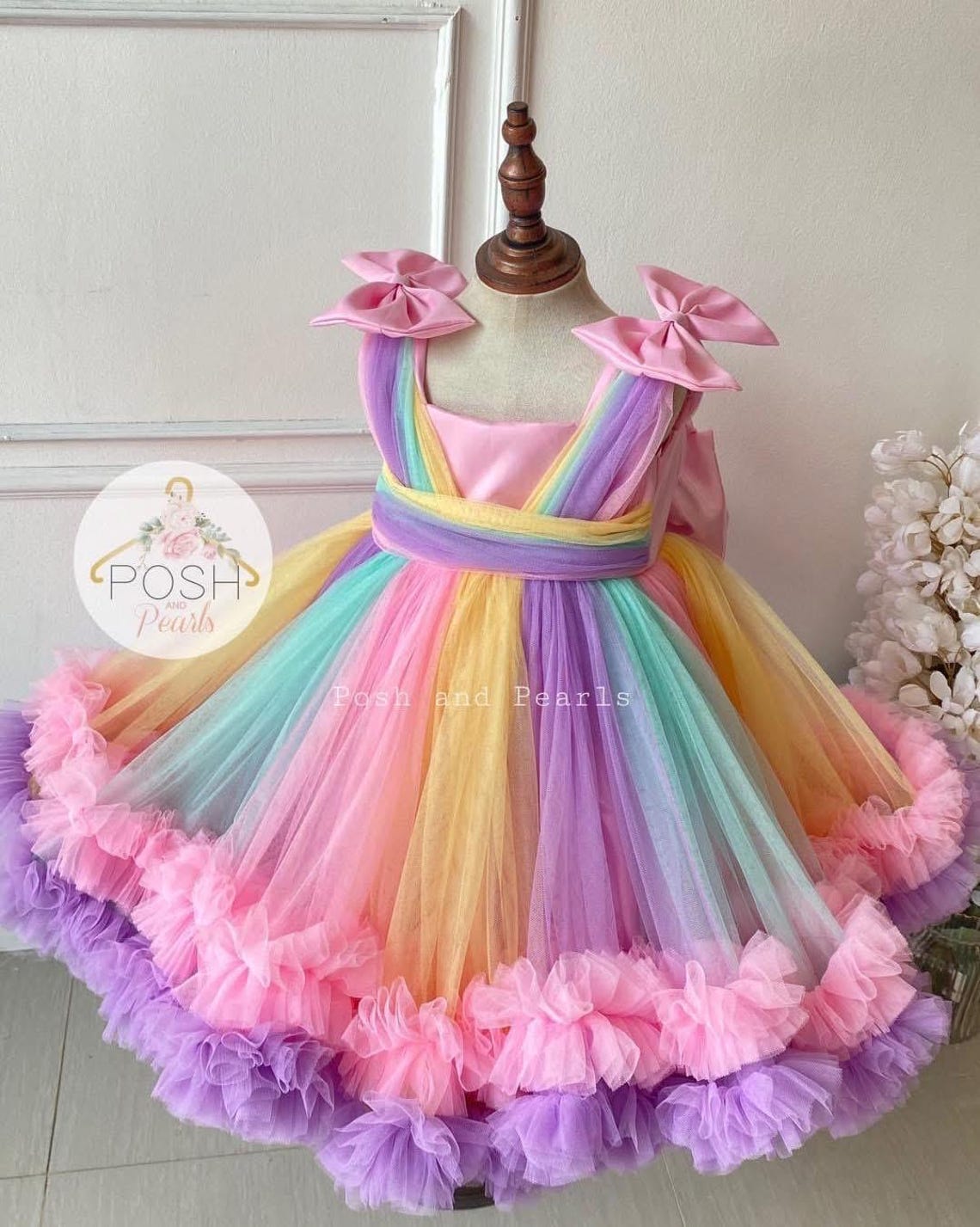 Cindy Pastel Gown Birthday Baby Dress Tulle Tutu Dress - Etsy