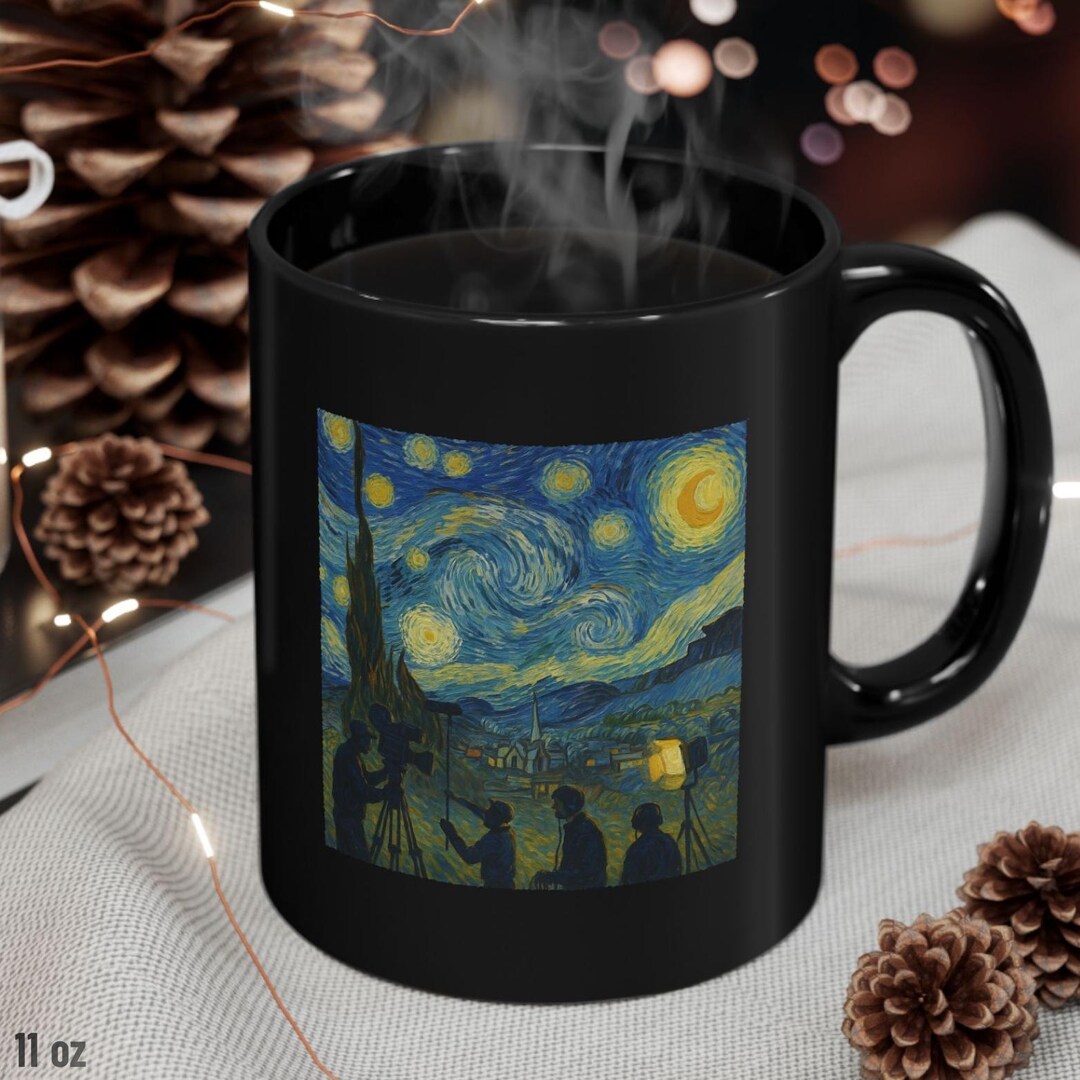 Starry Night Film Crew Mug // Van Gogh Inspired Movie Set Coffee Cup ...