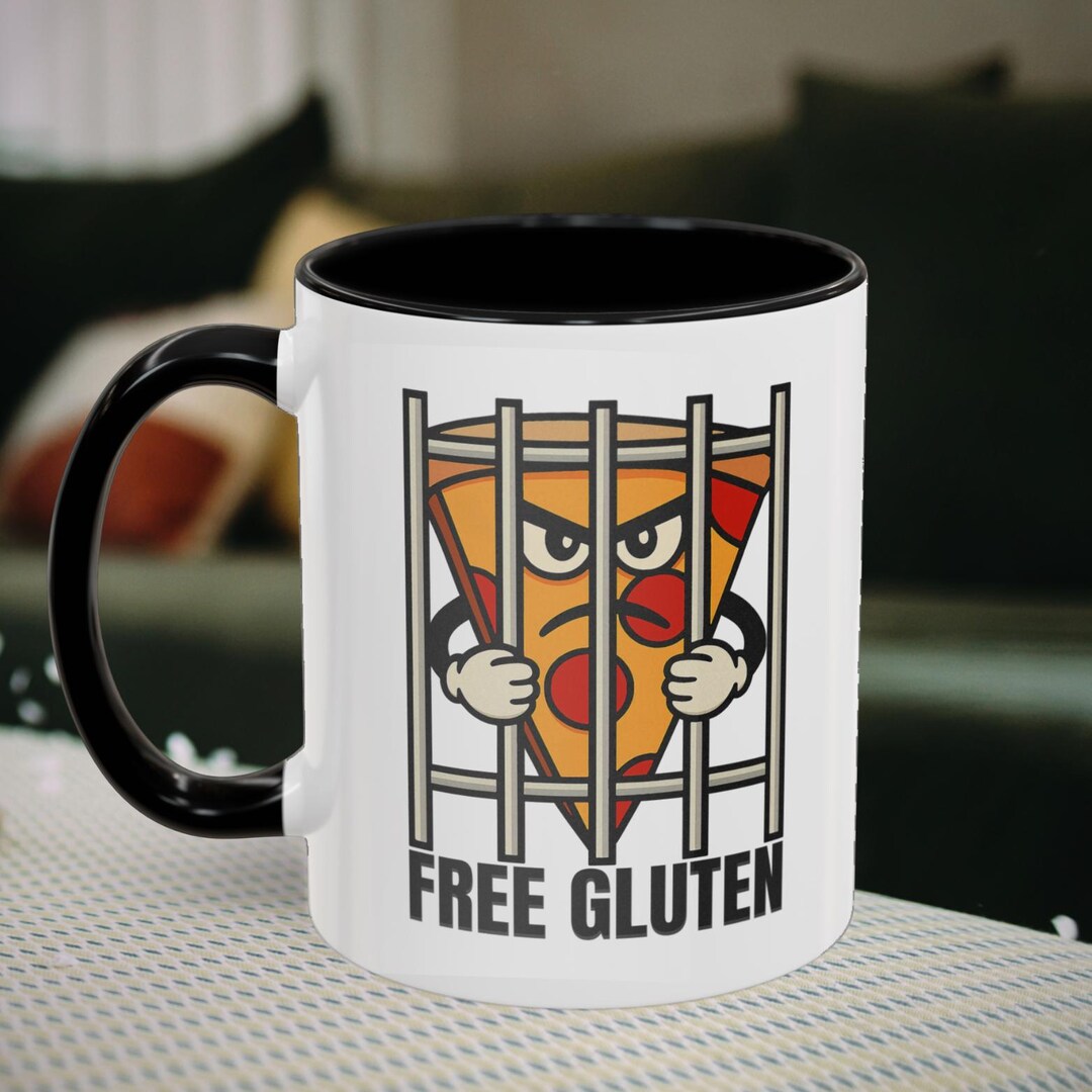 Free Gluten Mug // Funny Gluten-free Coffee Cup, Celiac Humor - Etsy