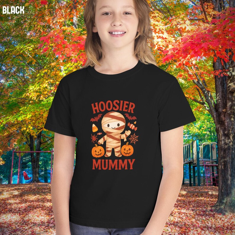 Hoosier Mummy // Indiana Kids Tee, Funny Hoosier Daddy Halloween Parody ...