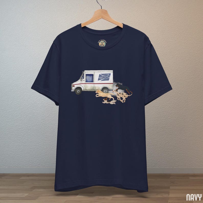 Dogs Chasing Mail Truck Tee // Mail Carrier T-shirt, Dog Lover Postal ...