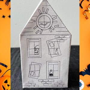 Halloween Haunted House Paper Craft: Kids Activity (PDF Pattern) - Etsy