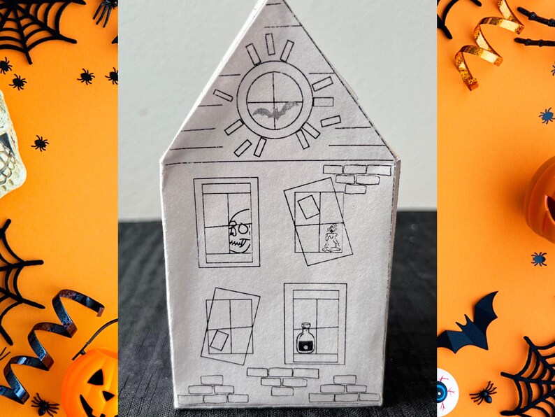 Halloween Haunted House Paper Craft: Kids Activity (PDF Pattern) - Etsy