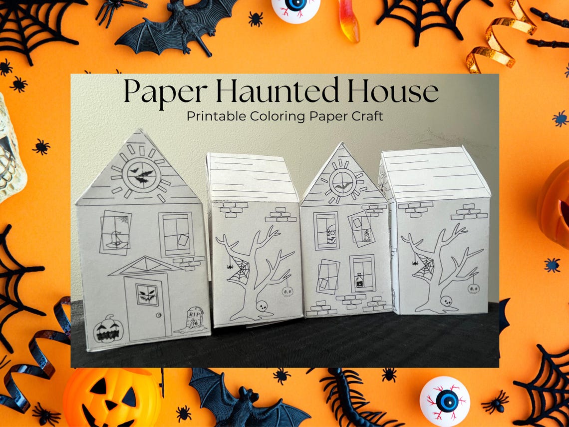 Halloween Haunted House Paper Craft: Kids Activity (PDF Pattern) - Etsy