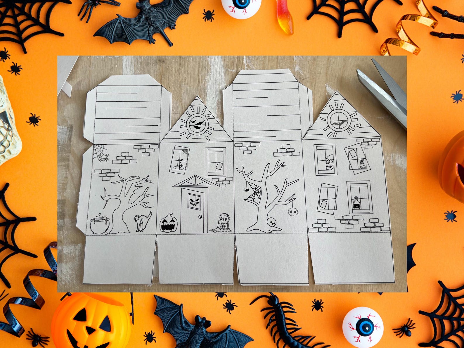 Halloween Haunted House Paper Craft: Kids Activity (PDF Pattern) - Etsy