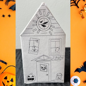 Halloween Haunted House Paper Craft: Kids Activity (PDF Pattern) - Etsy