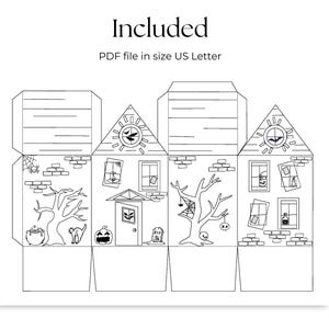 Halloween Haunted House Paper Craft: Kids Activity (PDF Pattern) - Etsy