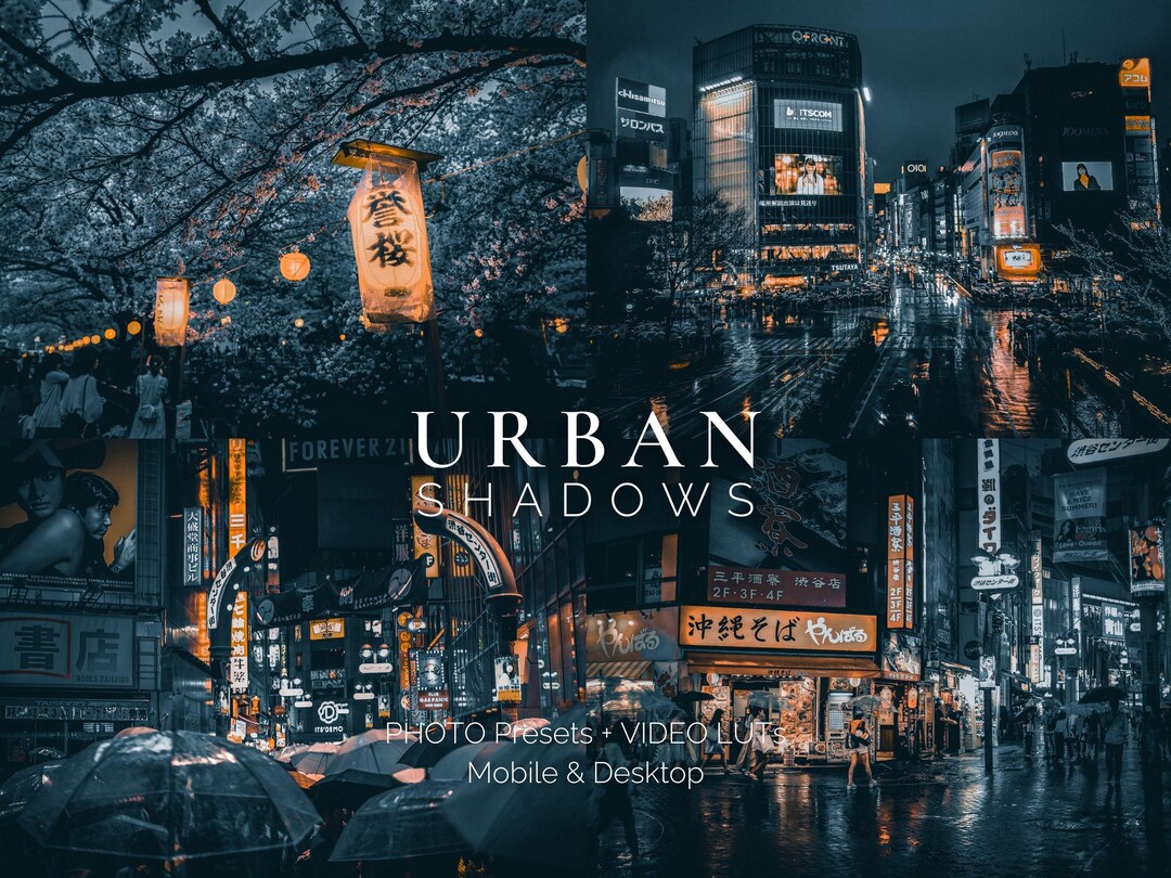 7 Urban Shadows Lightroom Presets and Luts, Black and Orange Tones ...