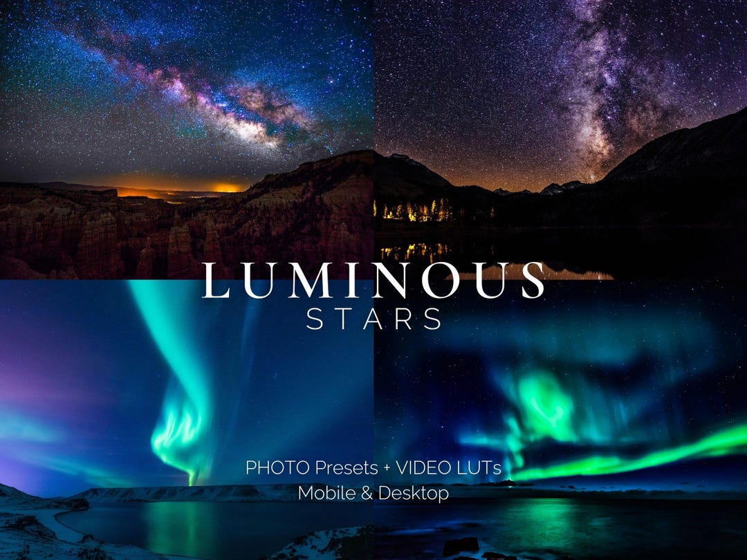 20 Luminous Stars Lightroom Presets and Luts, Milky Way and Aurora ...