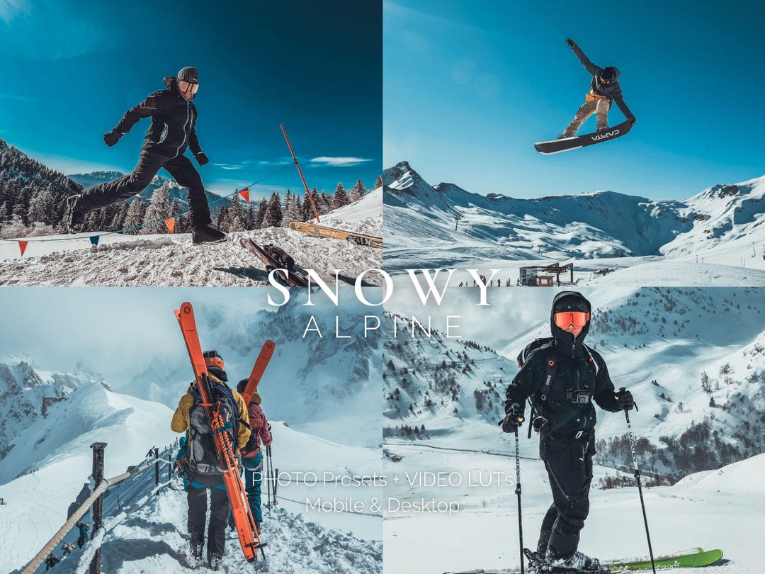 8 Snowy Alpine Lightroom Presets and Luts, Snowy Weather Landscape ...