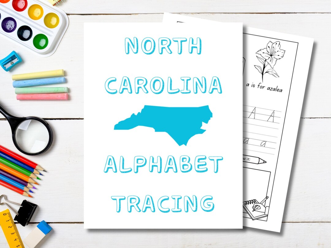 North Carolina Alphabet Tracing Packet for Kids, Fun A-Z NC State ...
