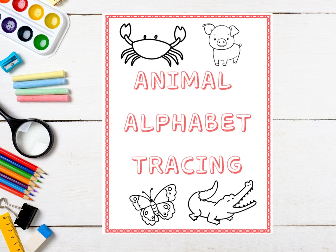 Animal-themed Letter Tracing Activity for Kids, Fun Alphabet Practice ...