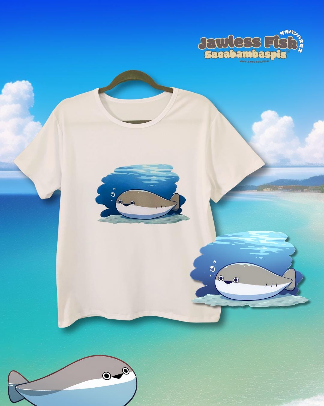 Sacabambaspis Meme T-shirt, Cute Jawless Fish, Unisex Polyester Tee - Etsy