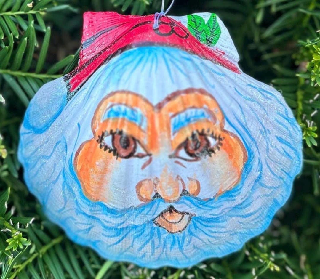 Seashell Santa Ornament - Etsy
