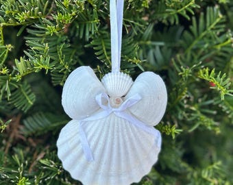 Seashell Angel, Seashell Christmas Ornament, Beach Ornament, Angel ...