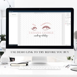 Instant Download Brow Logo Design Eyebrows Logo Pink Brows - Etsy