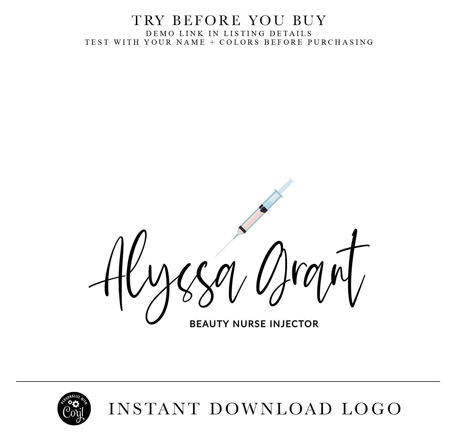 custom portrait for your business logo RN logo medical logo Beauty ...