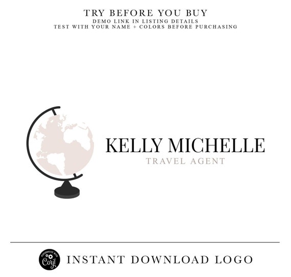 Travel Agent Logo Travel Advisor Logo Globe Logo Travel - Etsy