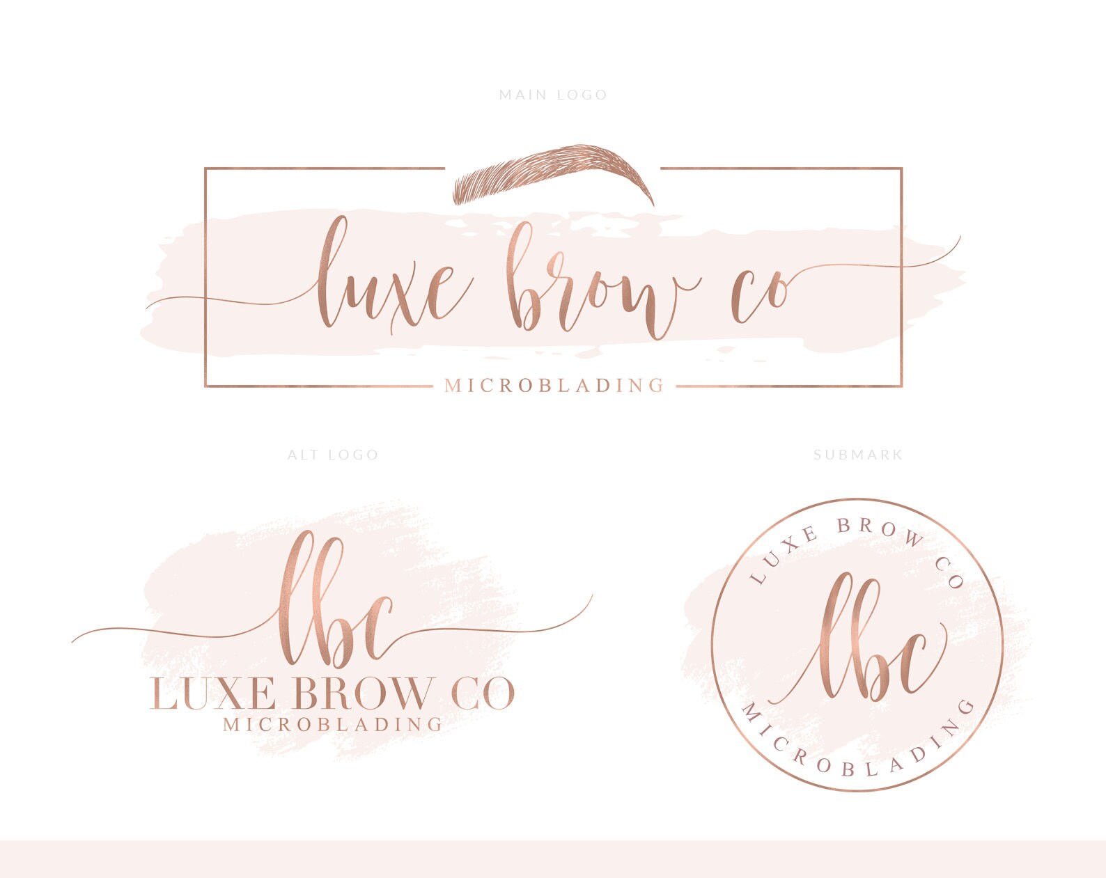 Glitter logo Microblading logo Eyebrows logo Salon logo Black and gold ...