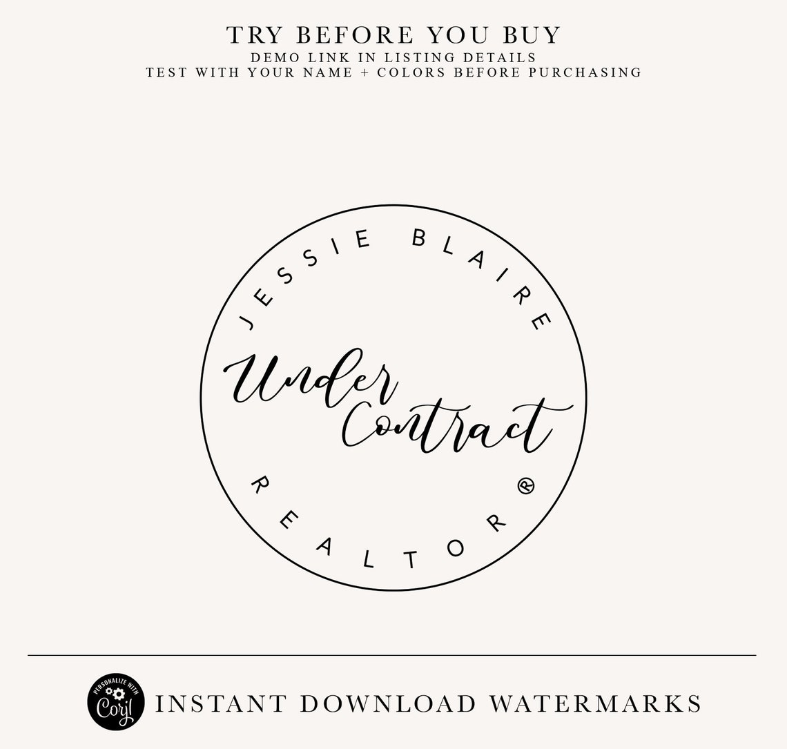 Editable Real Estate Badges Realtor Watermarks Realtor - Etsy