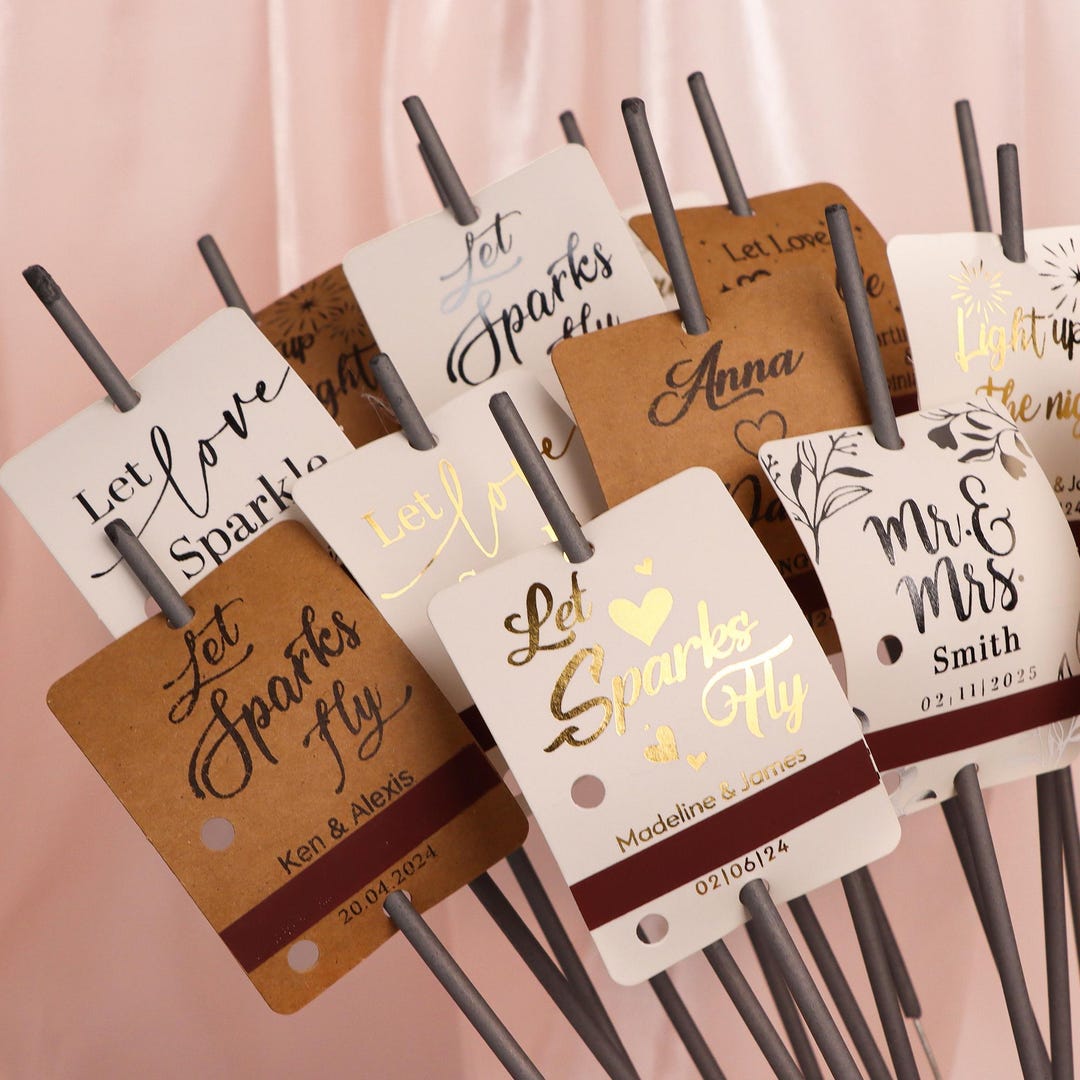 Personalized Sparkler Tags, for Wedding Birthday Party Anniversarie ...