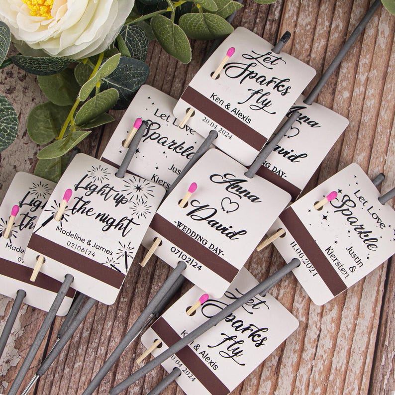 Personalized Sparkler Tags, for Wedding Birthday Party Anniversarie ...