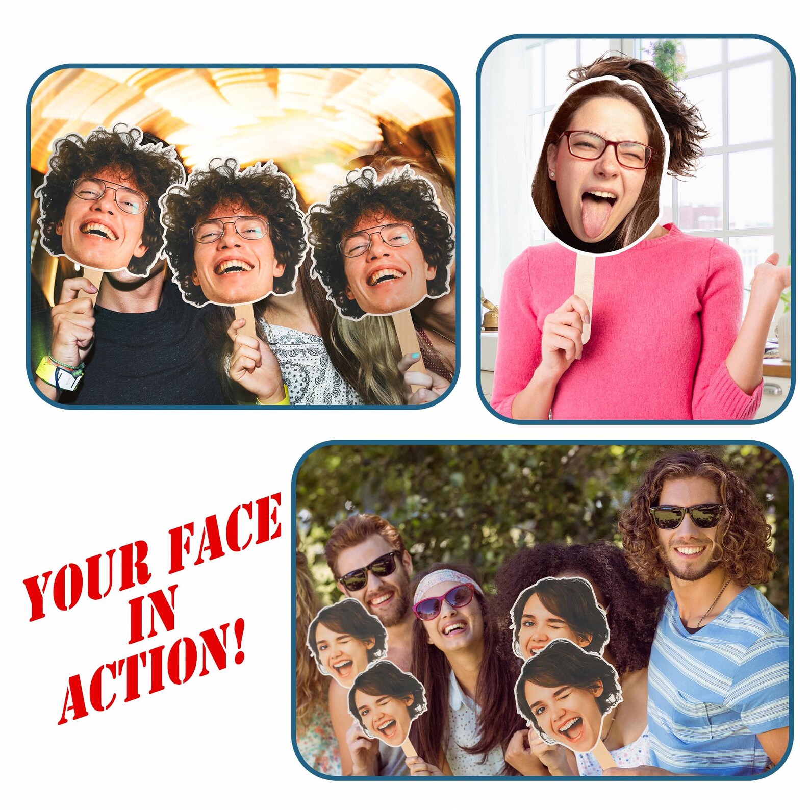 BIG Face on a Stick, Custom Photo Party Prop, Custom Face Cutout, Big ...