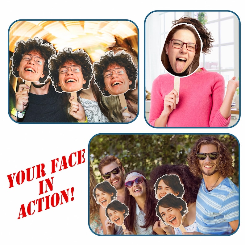 BIG Face on a Stick, Custom Photo Party Prop, Custom Face Cutout, Big ...