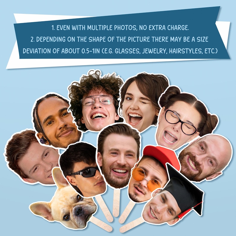BIG Face on a Stick, Custom Photo Party Prop, Custom Face Cutout, Big ...