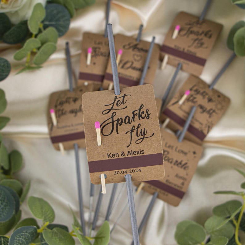 Personalized Sparkler Tags, for Wedding Birthday Party Anniversarie ...