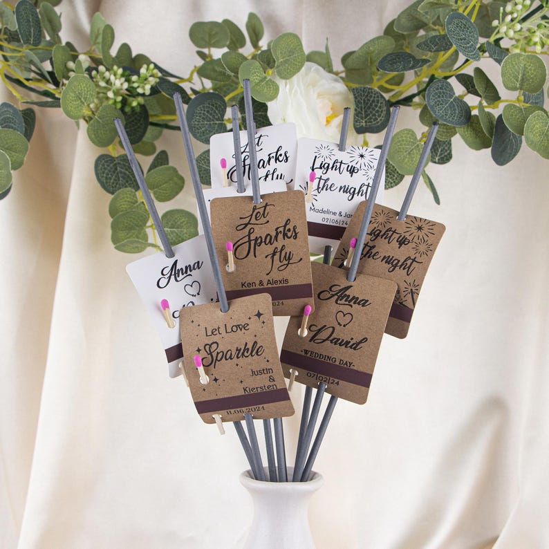 Personalized Sparkler Tags, for Wedding Birthday Party Anniversarie ...