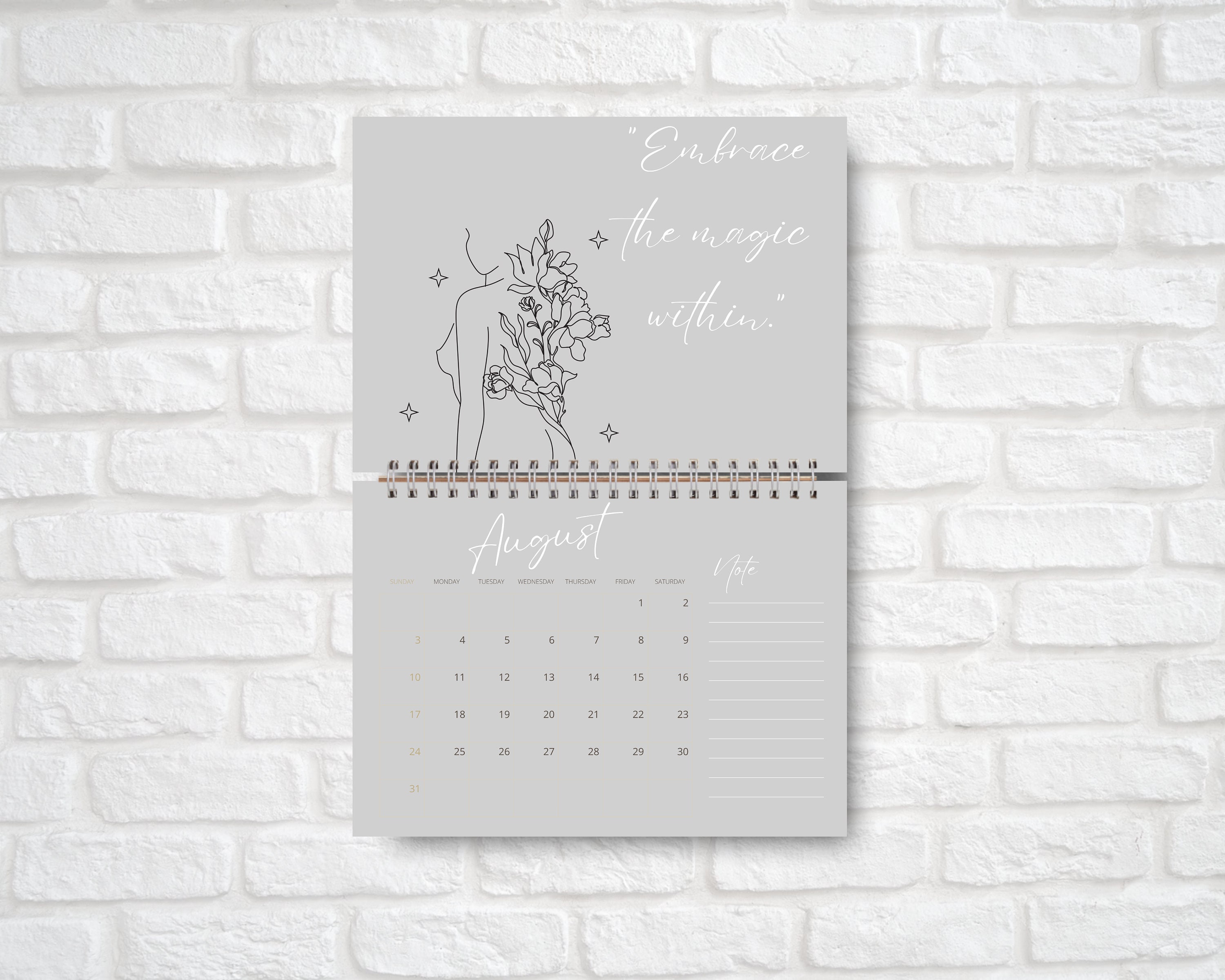 2025 Motivations Phrase Wall Calendar Affirmations Inspirational ...