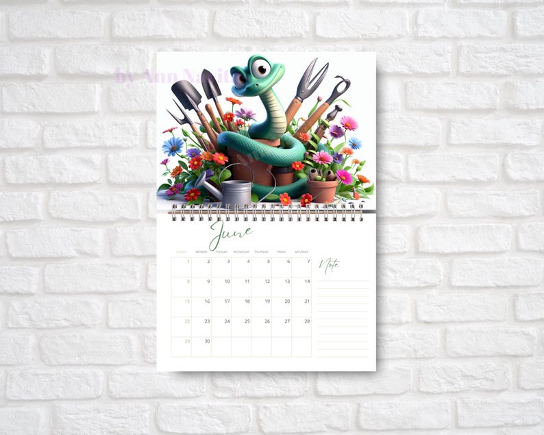 Snake 2025 Wall Calendar - Unique Animal Yearly Planner, Reptile Lover ...