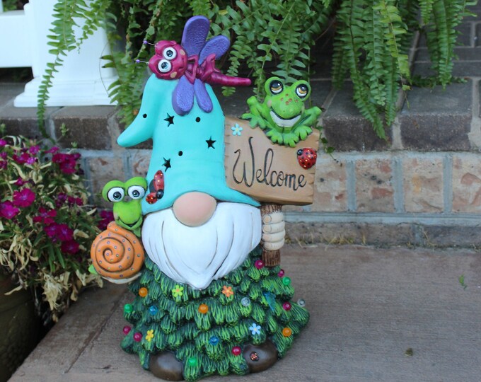 Gnome Aripine Gnome Ceramic Gnome Hand Painted Outdoor Garden Statue ...