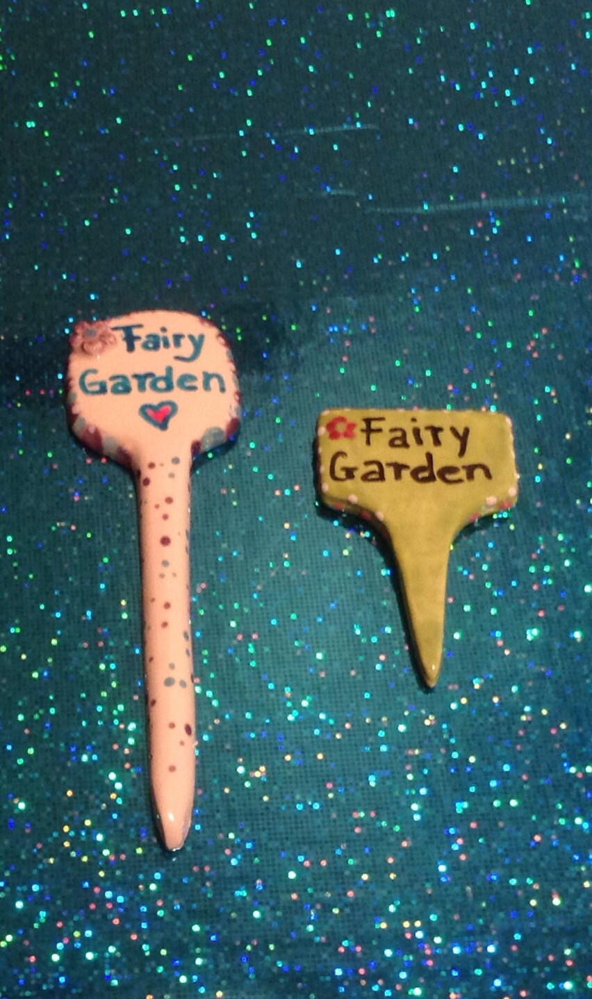 Fairy Garden Sign Miniature - Garden Sign Plant Marker - Terrarium Sign ...