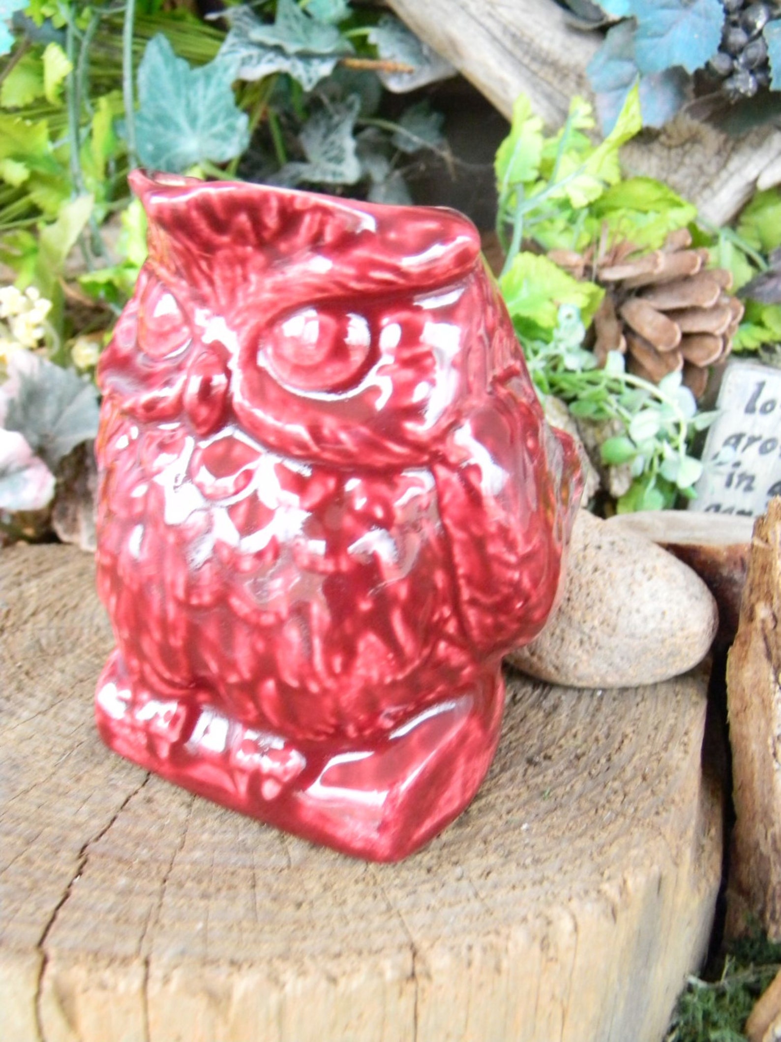 Ceramic Owl Modern Vase Ceramic Glazed Horned Hoot Owl Home - Etsy