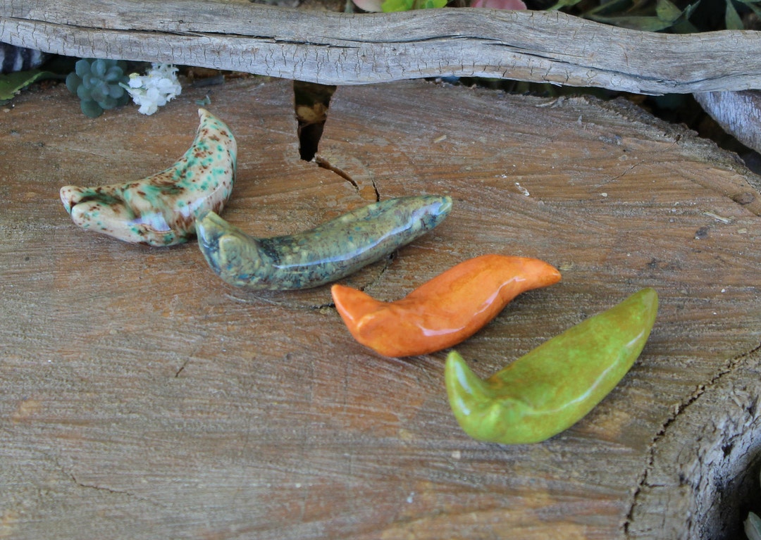 Garden SNAIL Slug - Set of 4 Slugs Terrarium or Potted Plant Ceramic ...