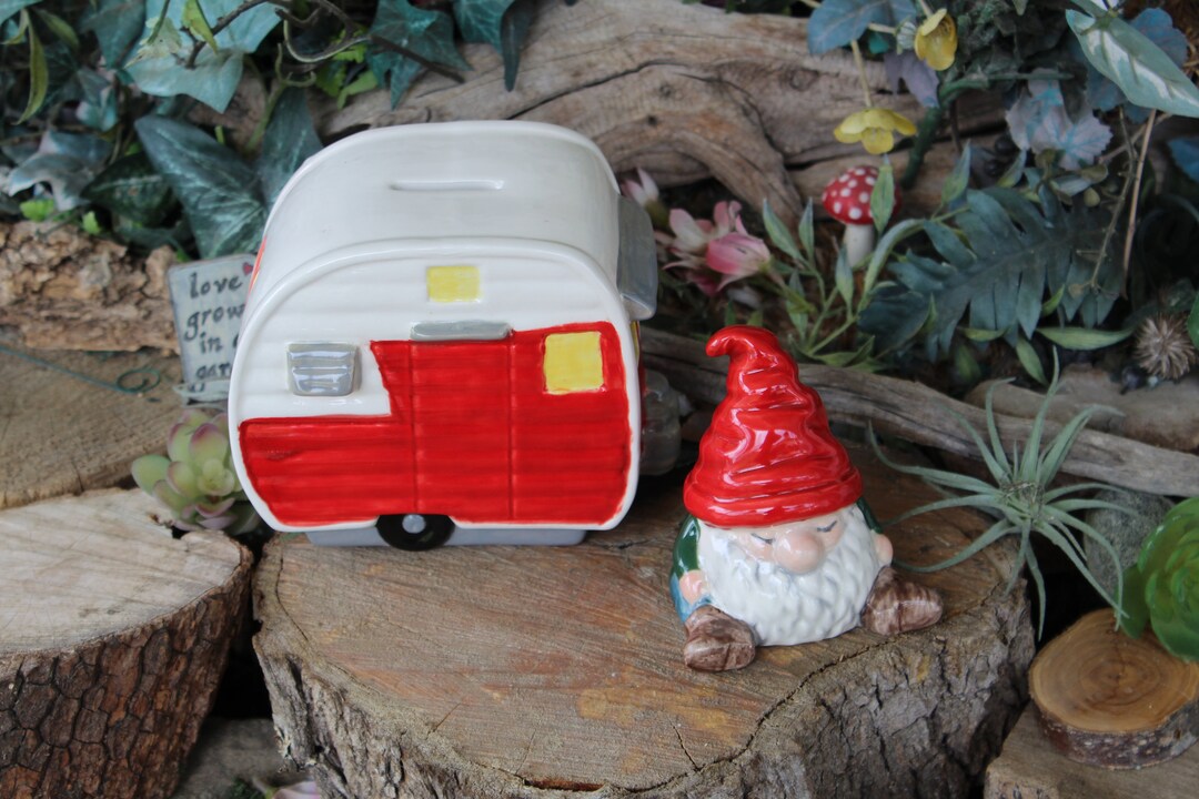 Camper Fairy House Ceramic Skamper Rv Bank Fantasy Fairy Room Decor ...