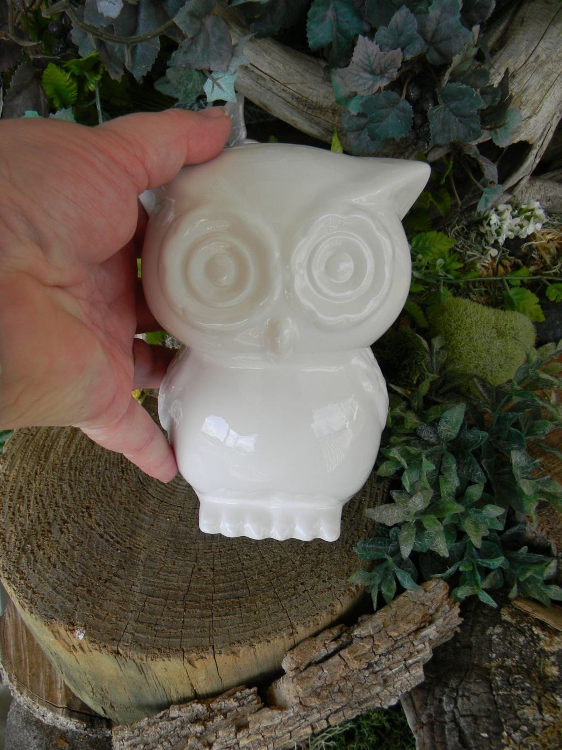 OWL Bank White Retro Modern Ceramic Owl Bank Vintage Design - Etsy