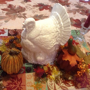 Turkey Center piece Large table top Handmade White Glazed | Etsy