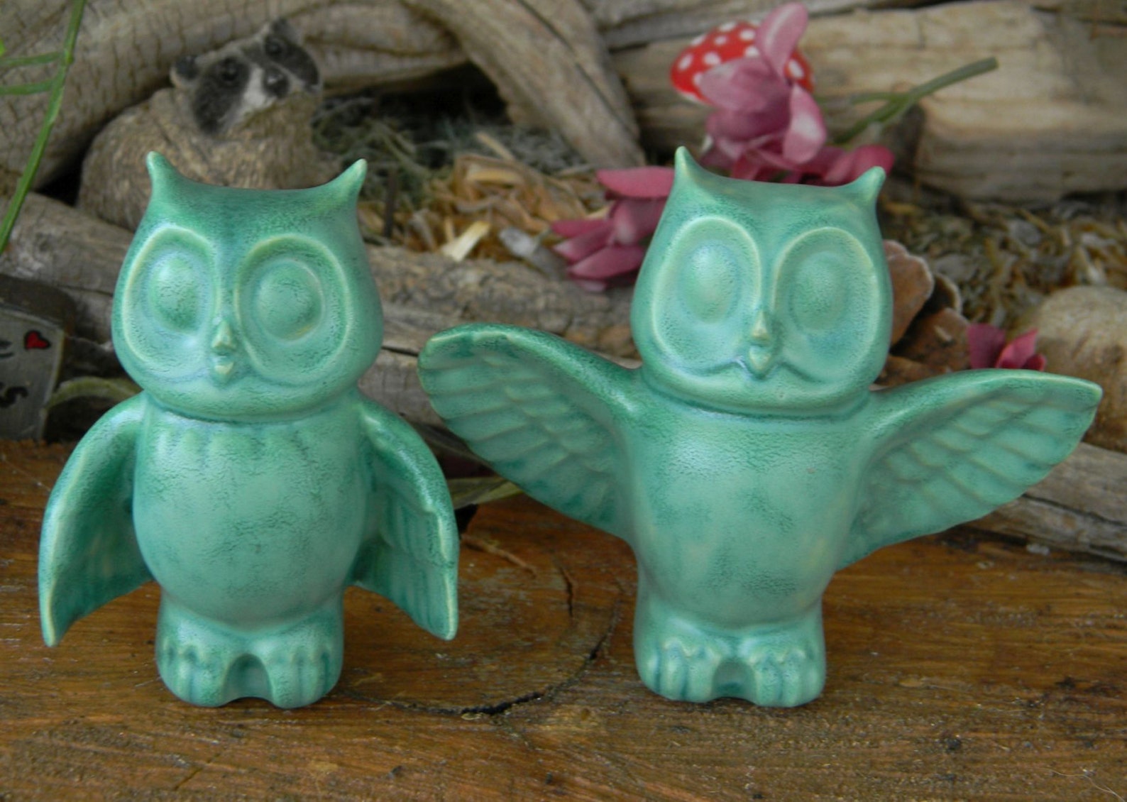 Owl Couple Ceramic Glazed Owls Handmade... Made to Order Oa - Etsy