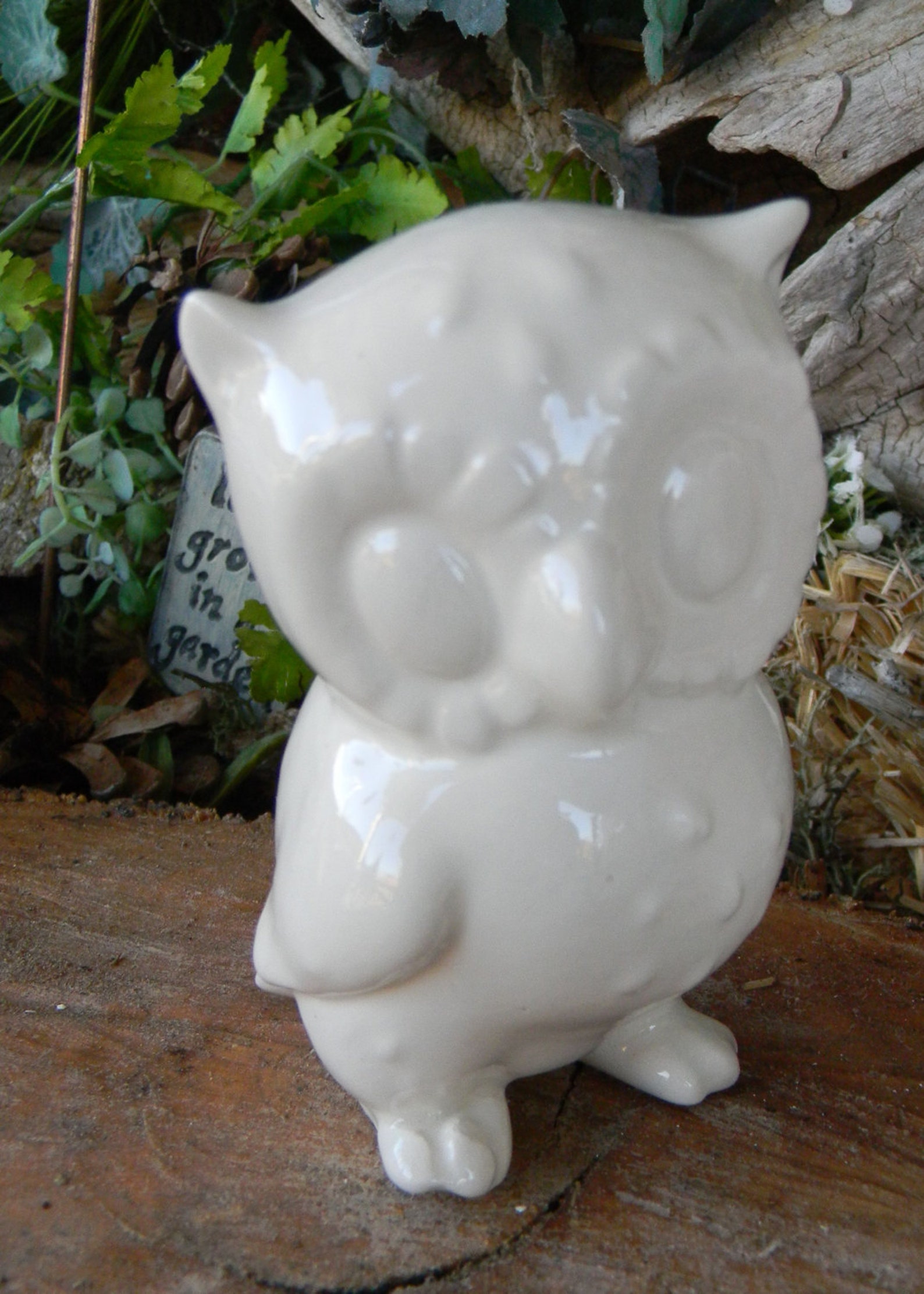 Ceramic Owl 1 Ceramic Owl White Pottery Glazed Love Owl | Etsy