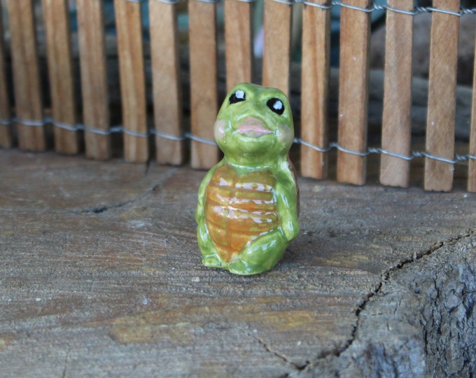 Turtle Garden Statue BOX TURTLE Glazed Pottery Shell - Ceramic Fun ...