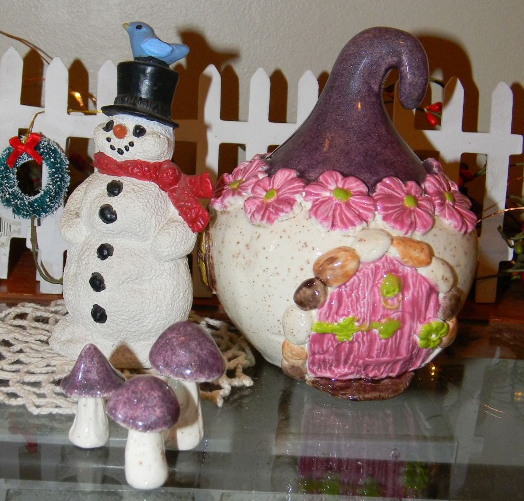 Ceramic MUSHROOM House Fairy House Bank Ceramic Fairy Home - Etsy