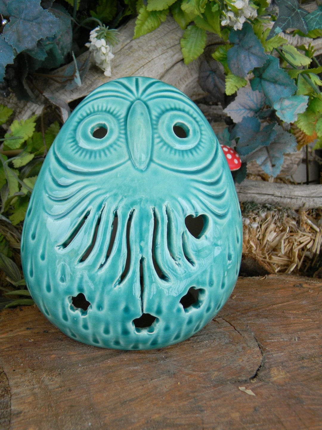OWL Ceramic Statue Vintage Glazed INCA Owl With Swirls - Etsy