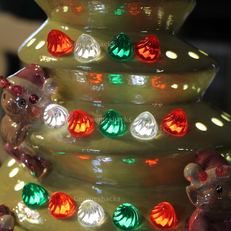 Blue Ceramic Christmas Tree With Lights - Etsy