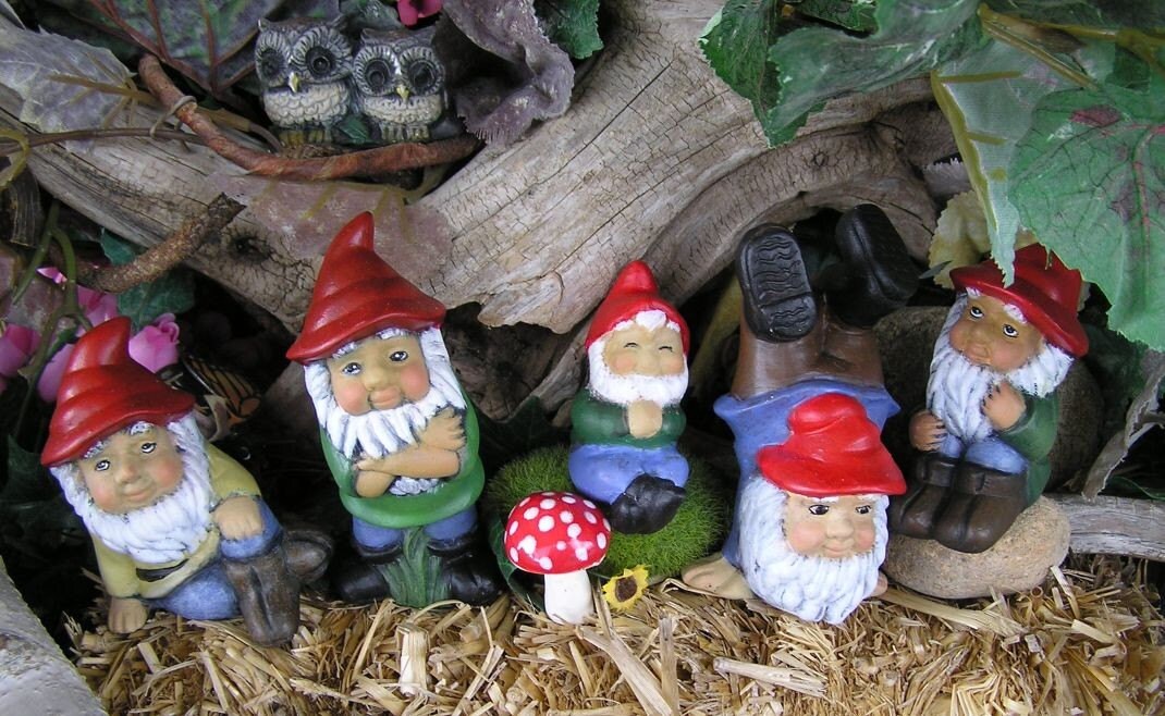 Miniature Garden Gnome SITTING White Glazed ceramic | Etsy