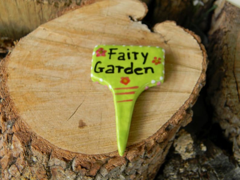 Fairy Garden Sign Miniature - Garden Sign Plant Marker - Terrarium Sign ...
